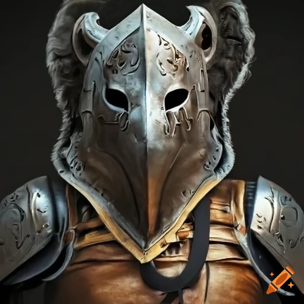 Lion knight mask helm on Craiyon