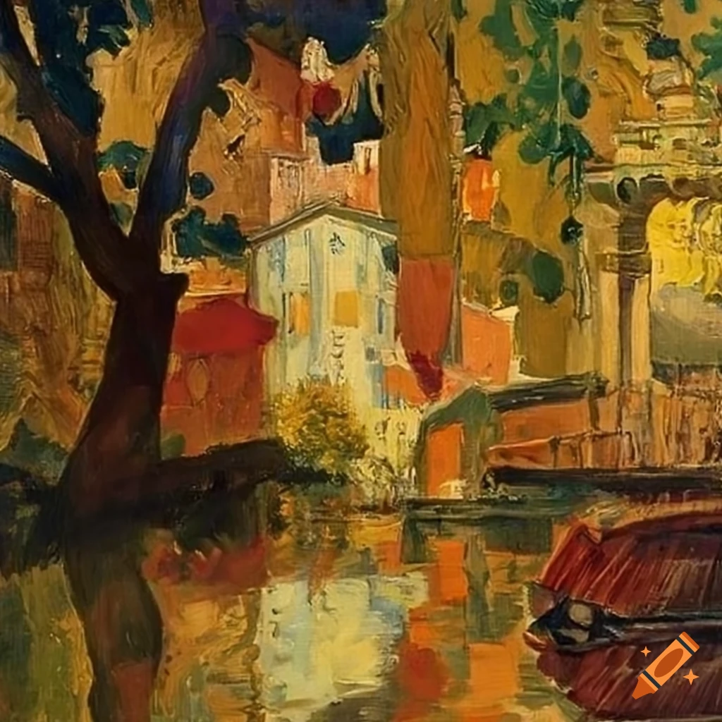 Sunrise on the river by Louis Valtat painting on Craiyon