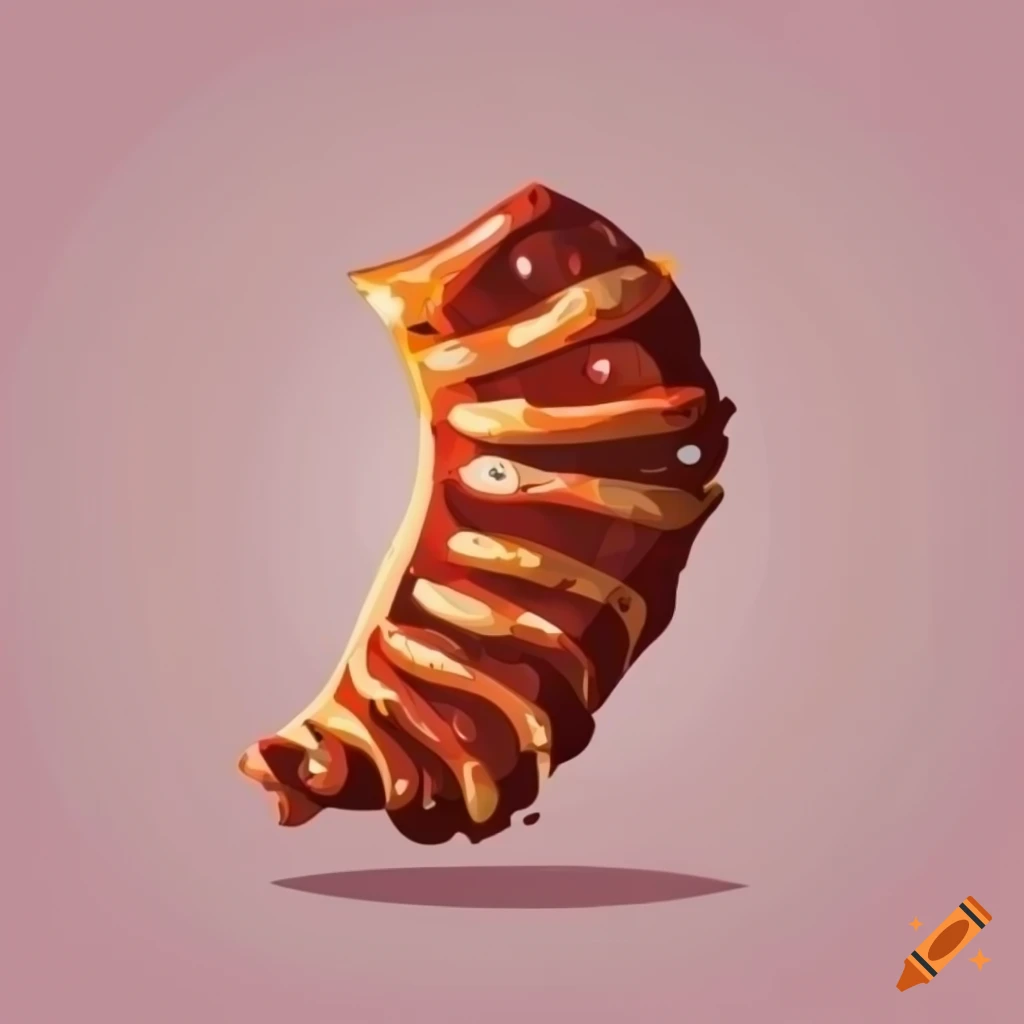 Simple vector illustration of a roast rib on Craiyon