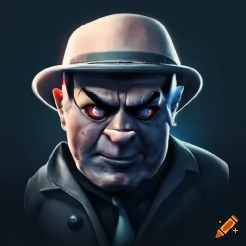 Angry TV inspector in a profile picture on Craiyon