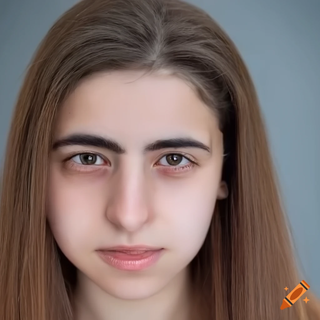 Portrait of a young Jewish woman with sultry expression and medium ...