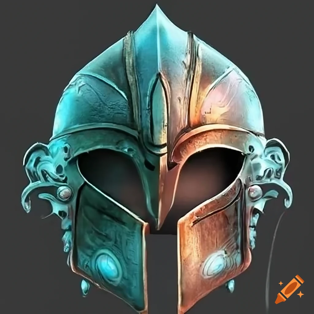 Front view of an elite champion fantasy magic helmet on Craiyon