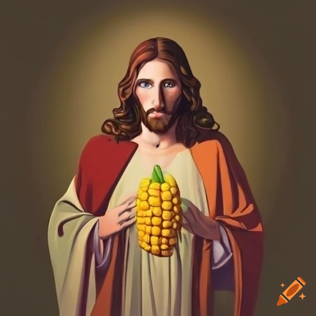 Religious depiction of jesus christ with corn on Craiyon