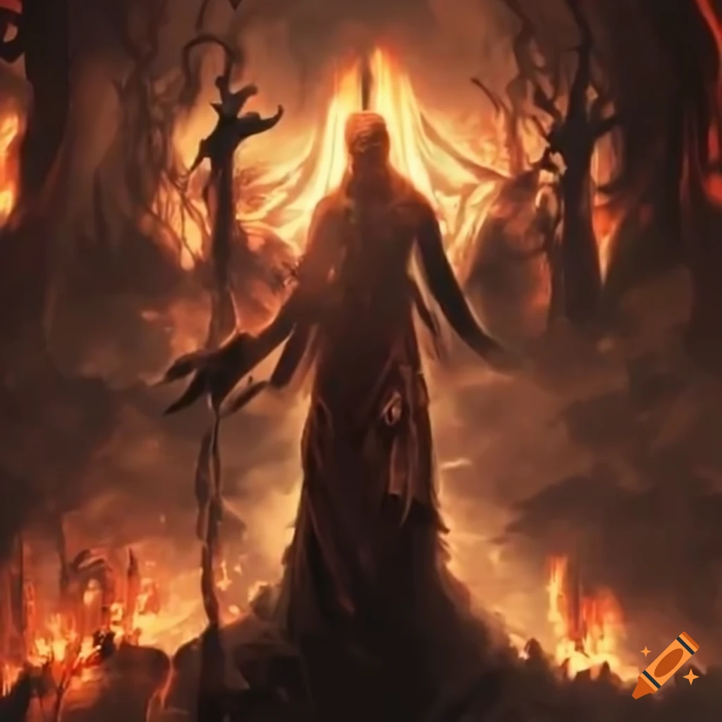 Person walking through a desolate landscape on Craiyon