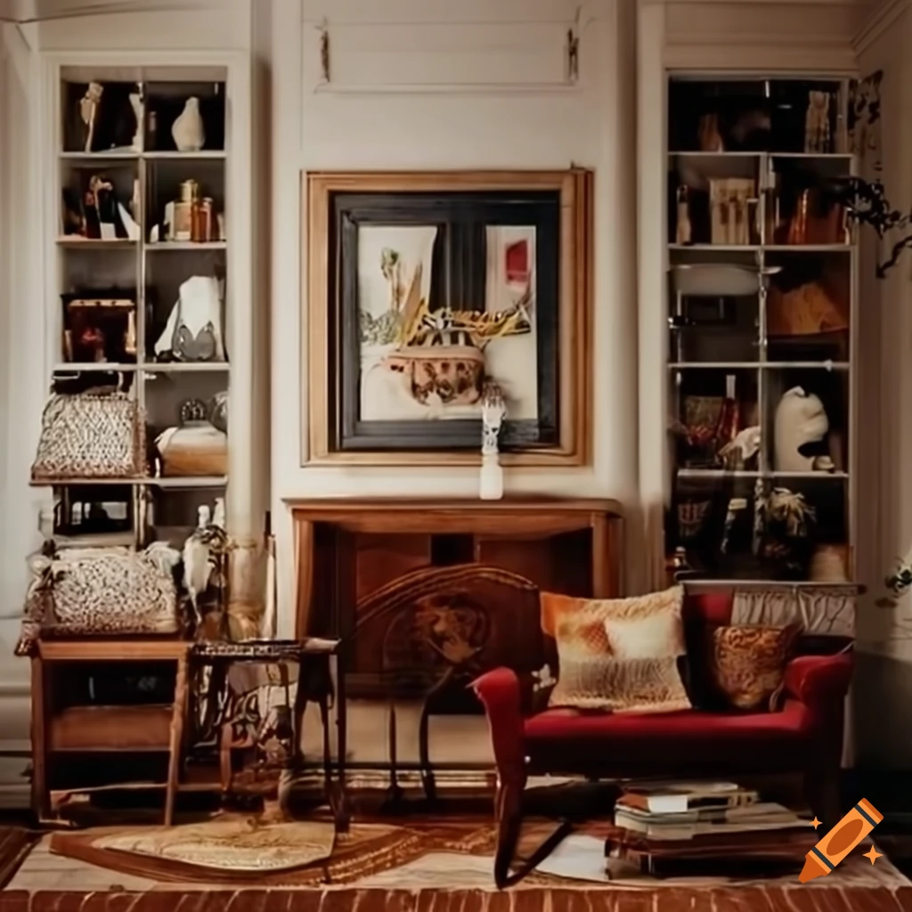 Cozy old-fashioned living room with ikea decor on Craiyon