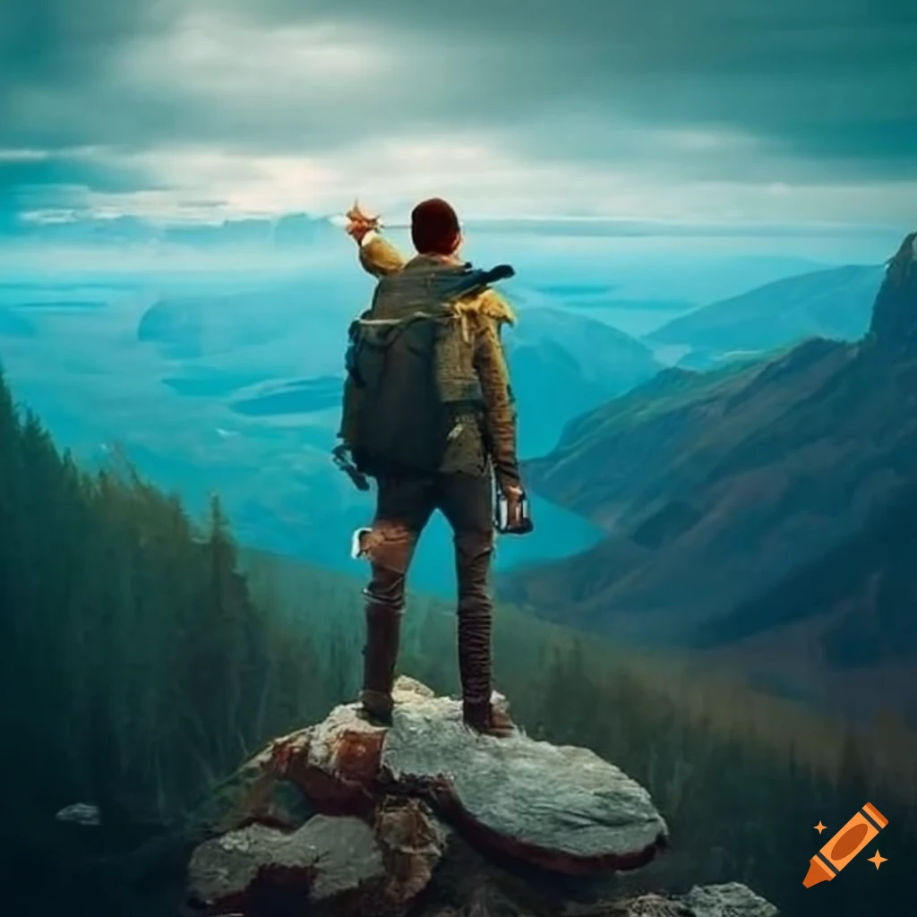 Adventurer with a map discovering new places on Craiyon