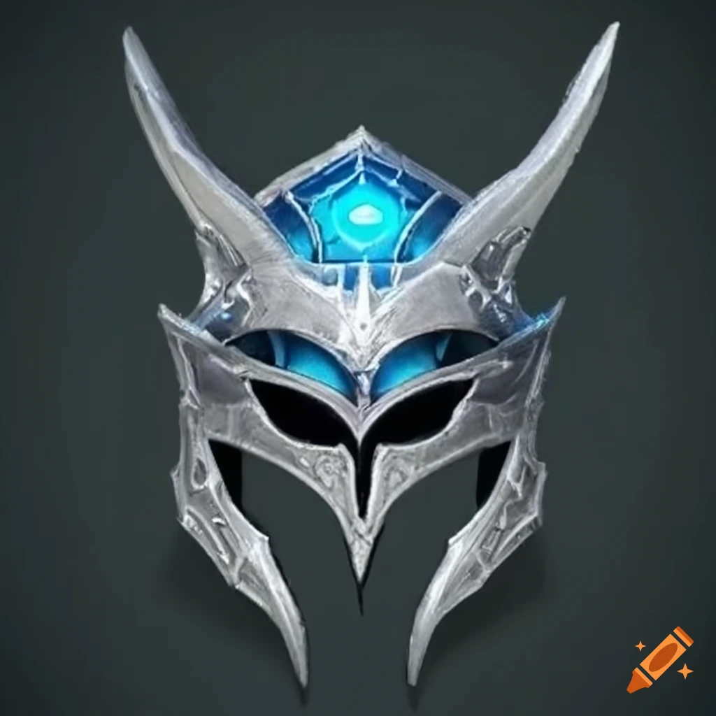Legendary magic elven symmetrical helmet with paragon aura, front view ...