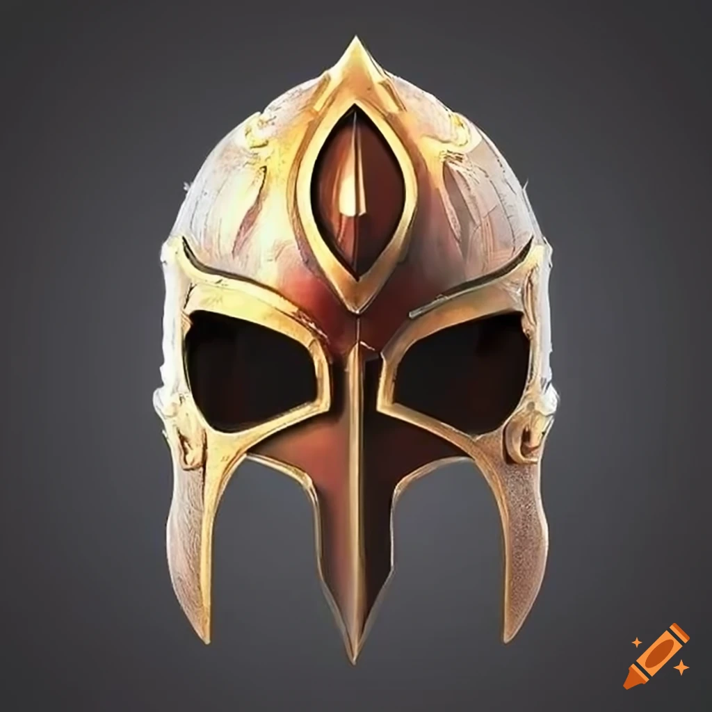 Front view of an elite champion fantasy magic helmet on Craiyon