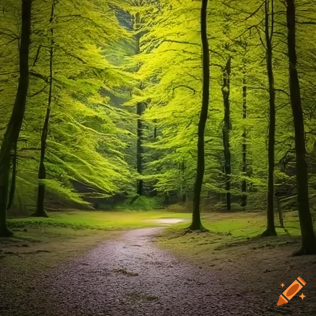 Bright forest landscape in stunning 4k resolution on Craiyon