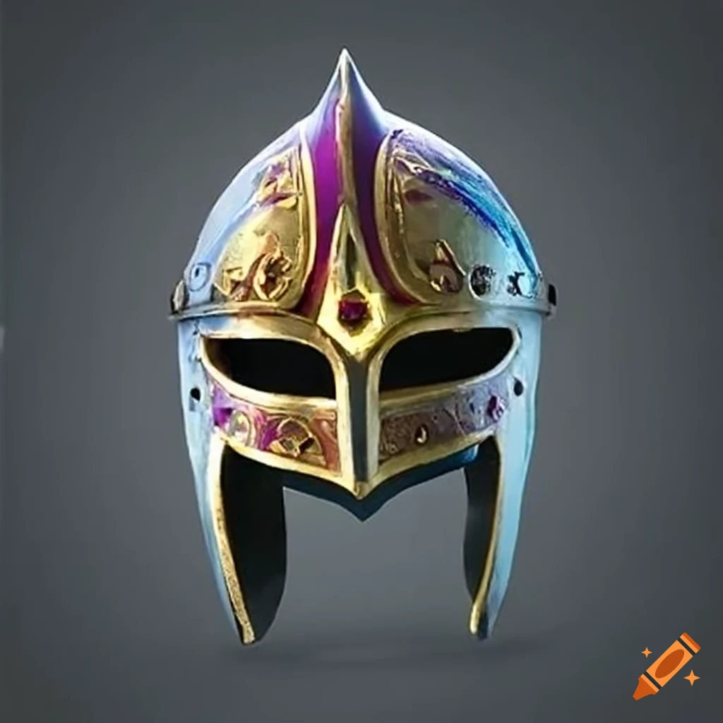 Front view of an elite champion fantasy magic helmet on Craiyon