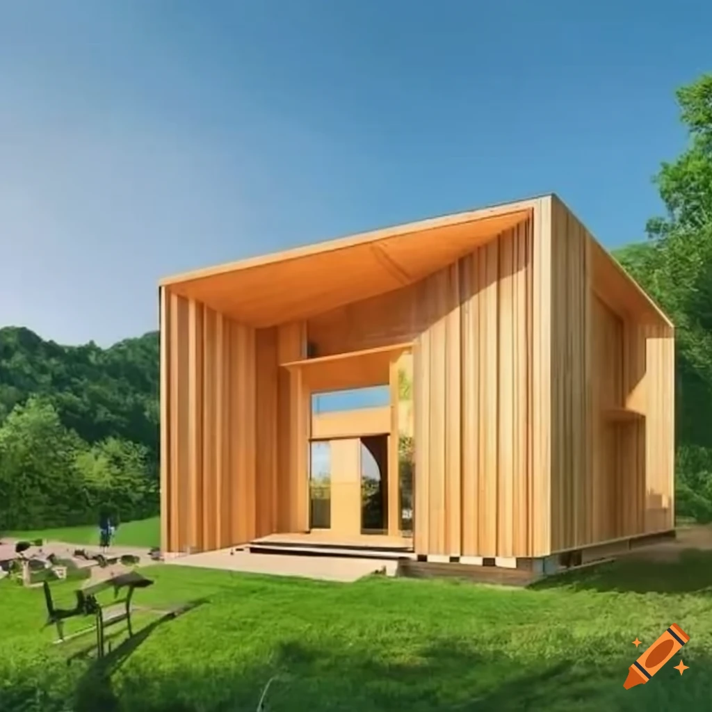 Architect building a sustainable house made of mass timber in a ...