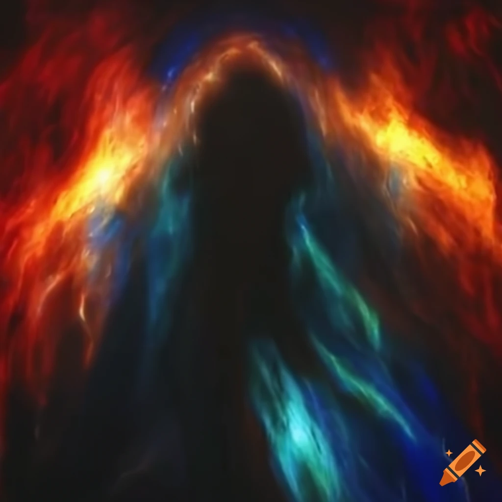 Abstract cosmic fire lines in dynamic transcendent existence on Craiyon