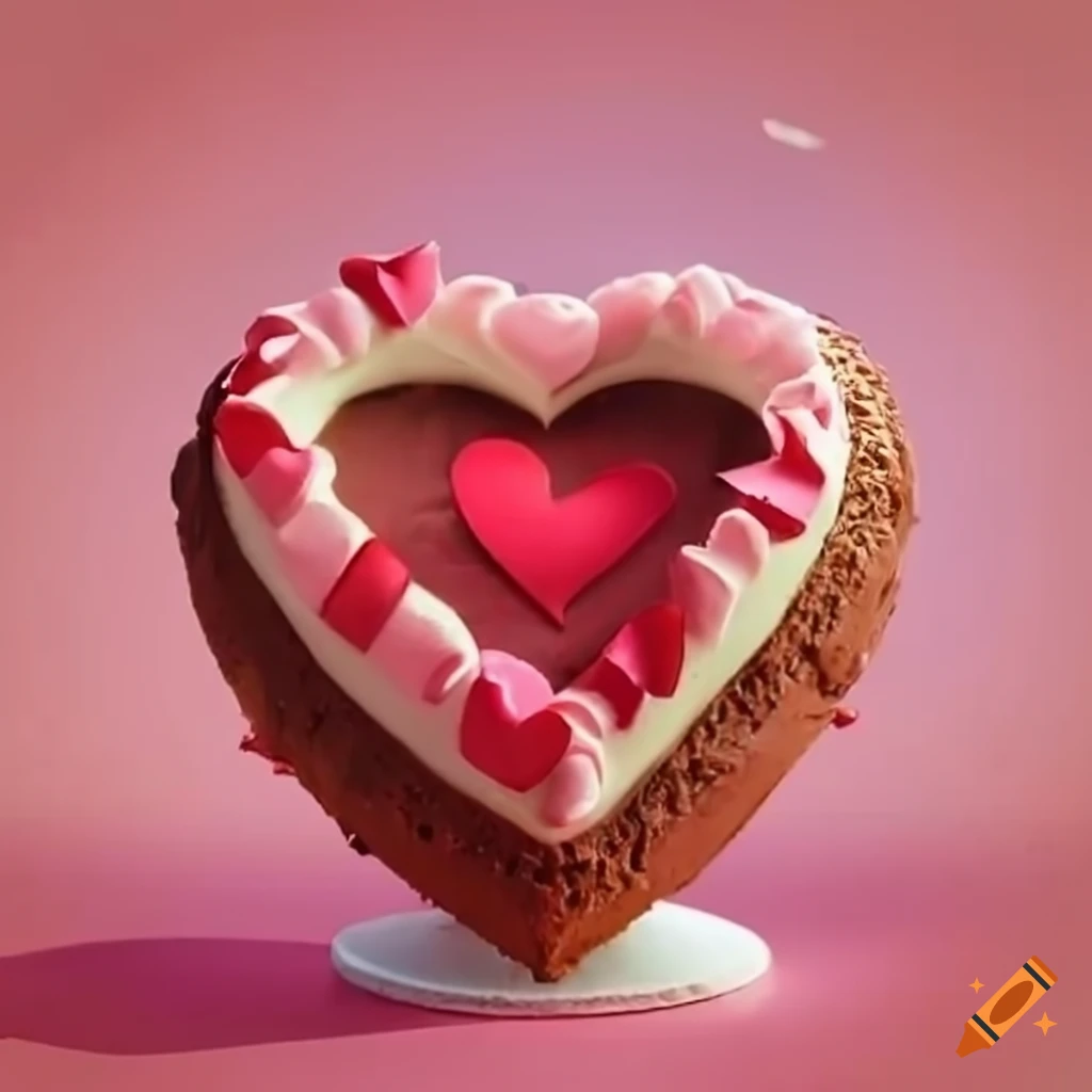 Valentine love cake on Craiyon