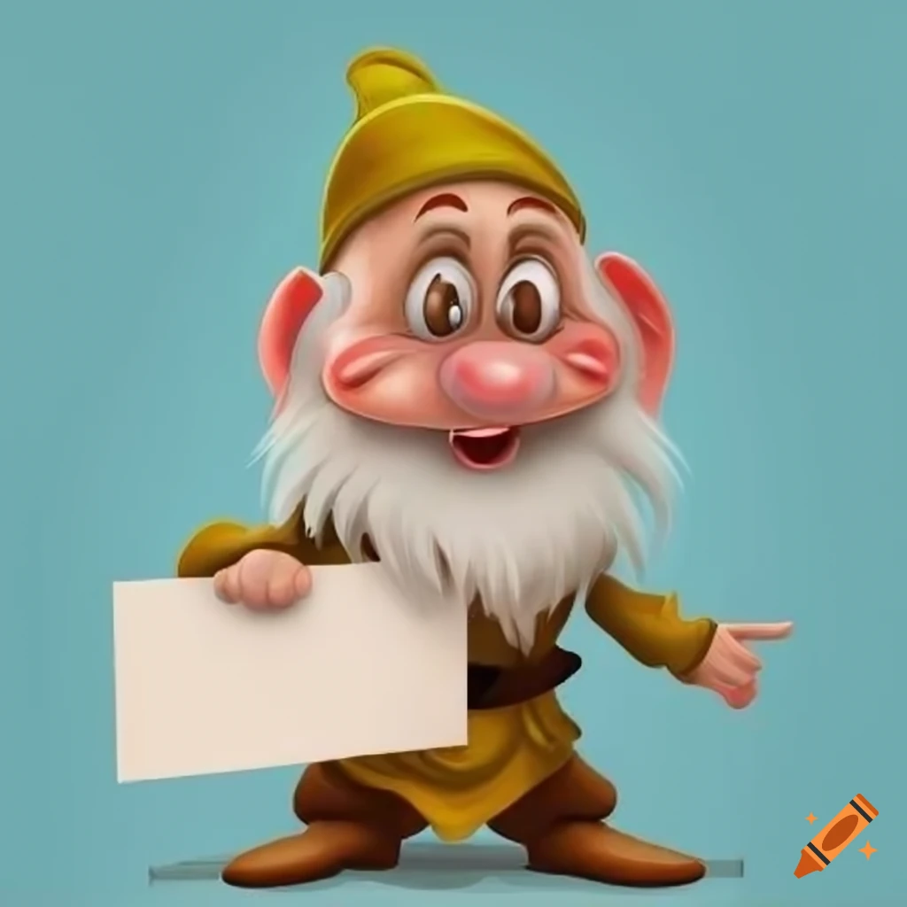 Cartoon image of two dwarfs holding a banner with the inscription MDT ...