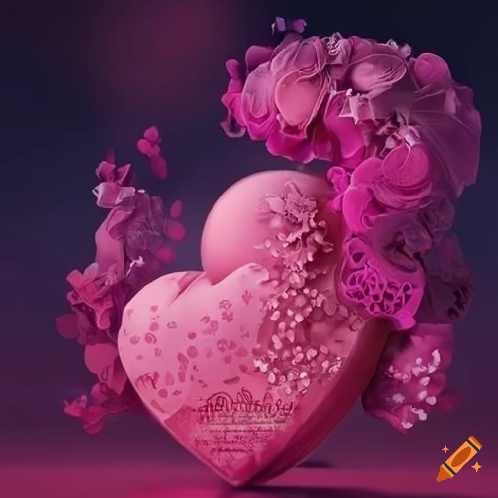 Romantic and whimsical pink-themed album cover with a large heart on ...