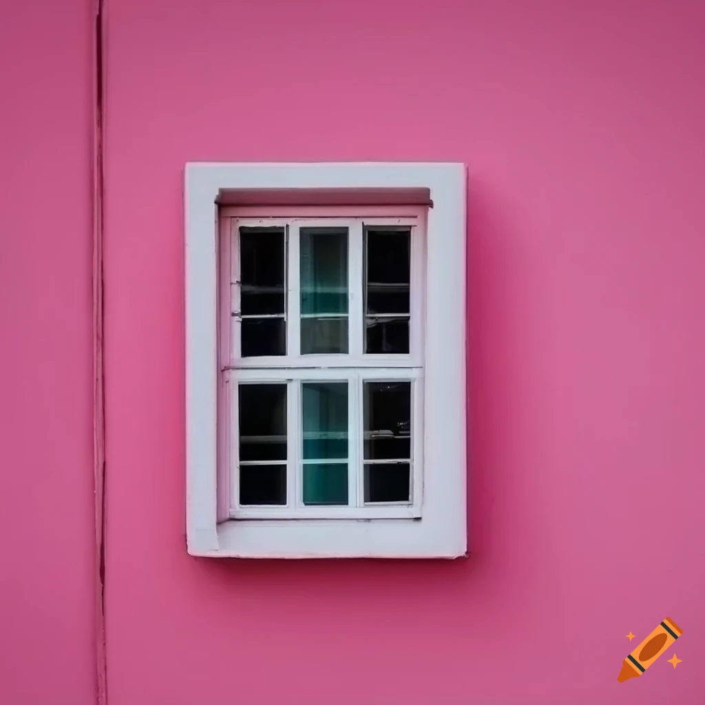 Window on a pink wall on Craiyon