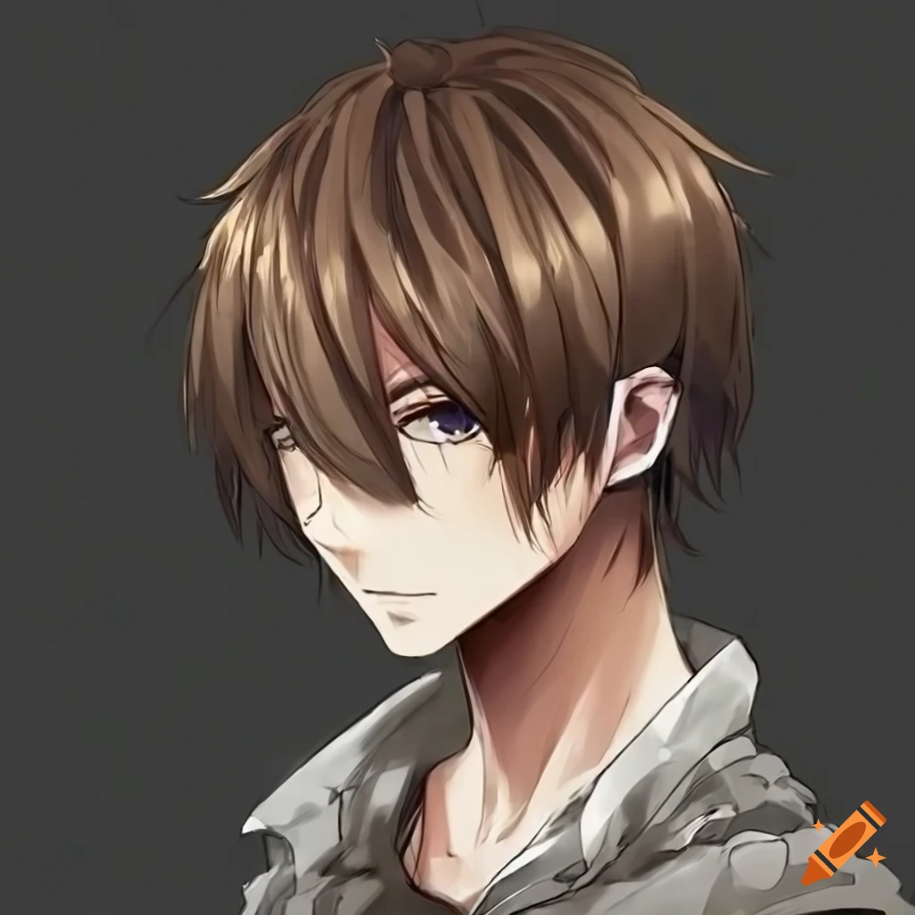 Anime character with messy brown hair on Craiyon