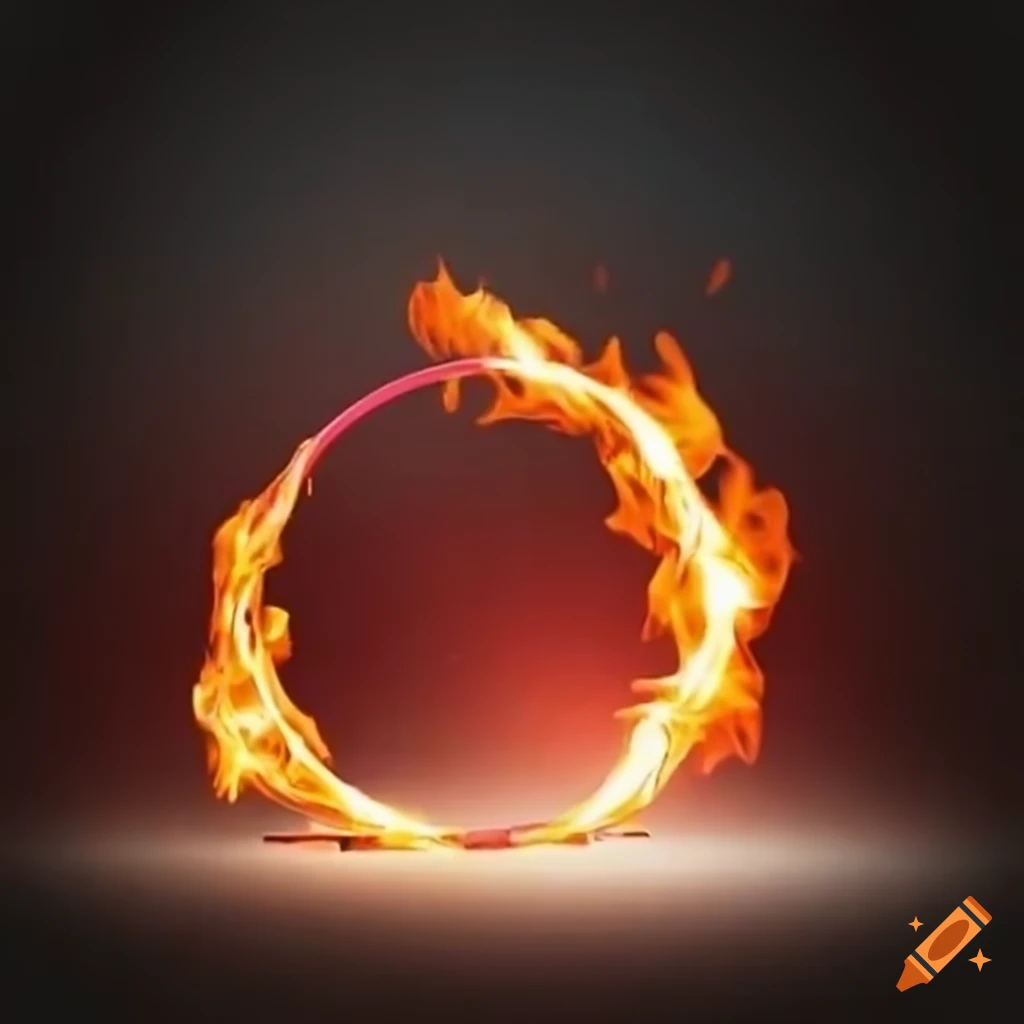 Person jumping through a hoop of fire on Craiyon