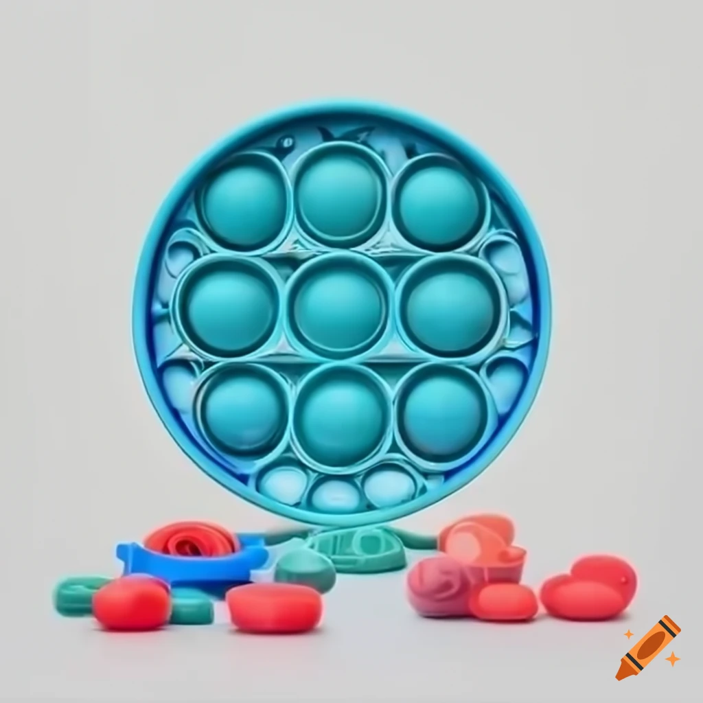 Colorful pop-it game with 4x4 buttons on a white background on Craiyon