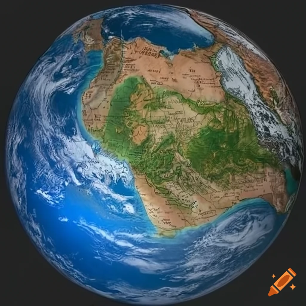 Map of the earth on Craiyon