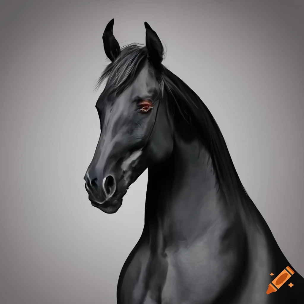 Black horse on Craiyon