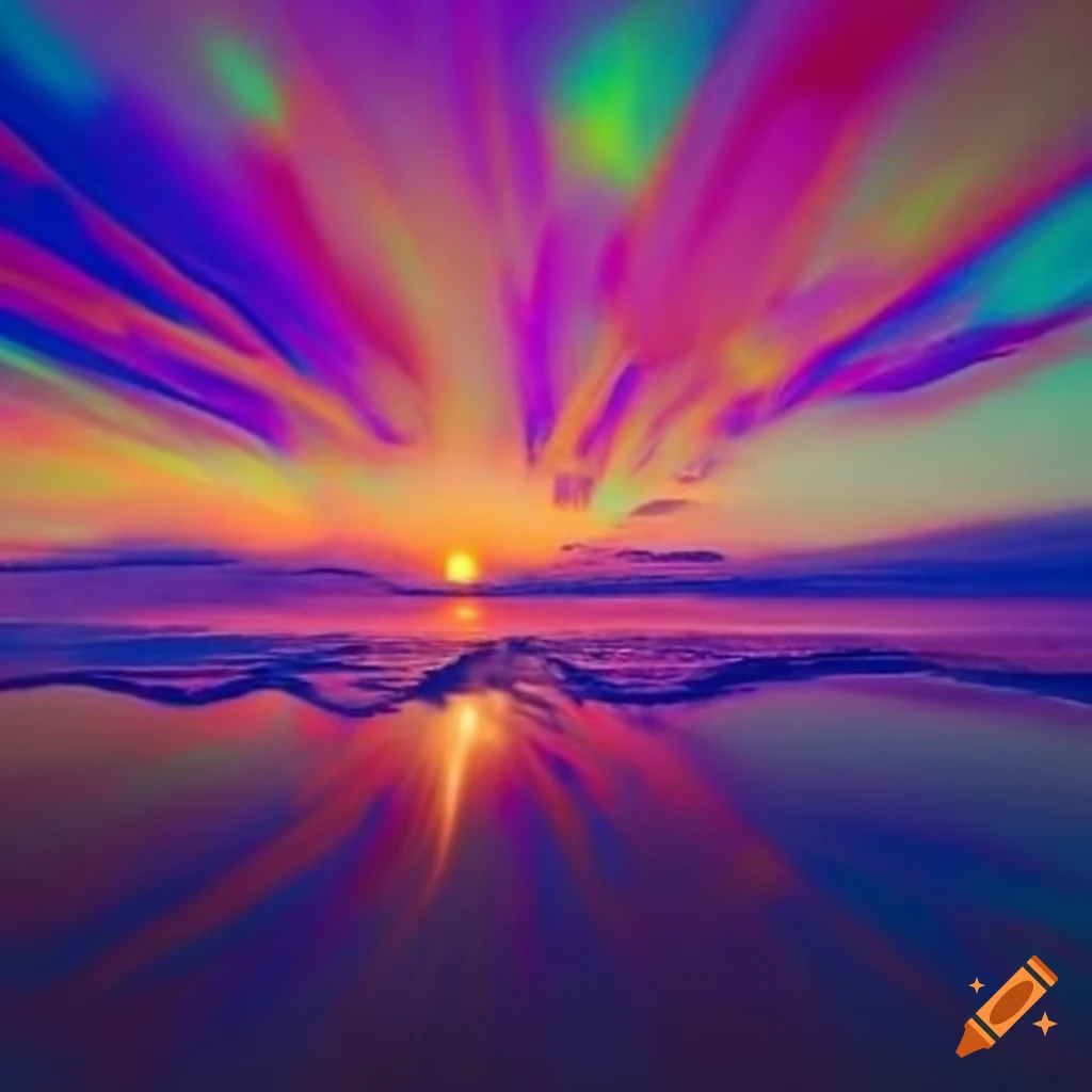 Iridescent sunset on Craiyon