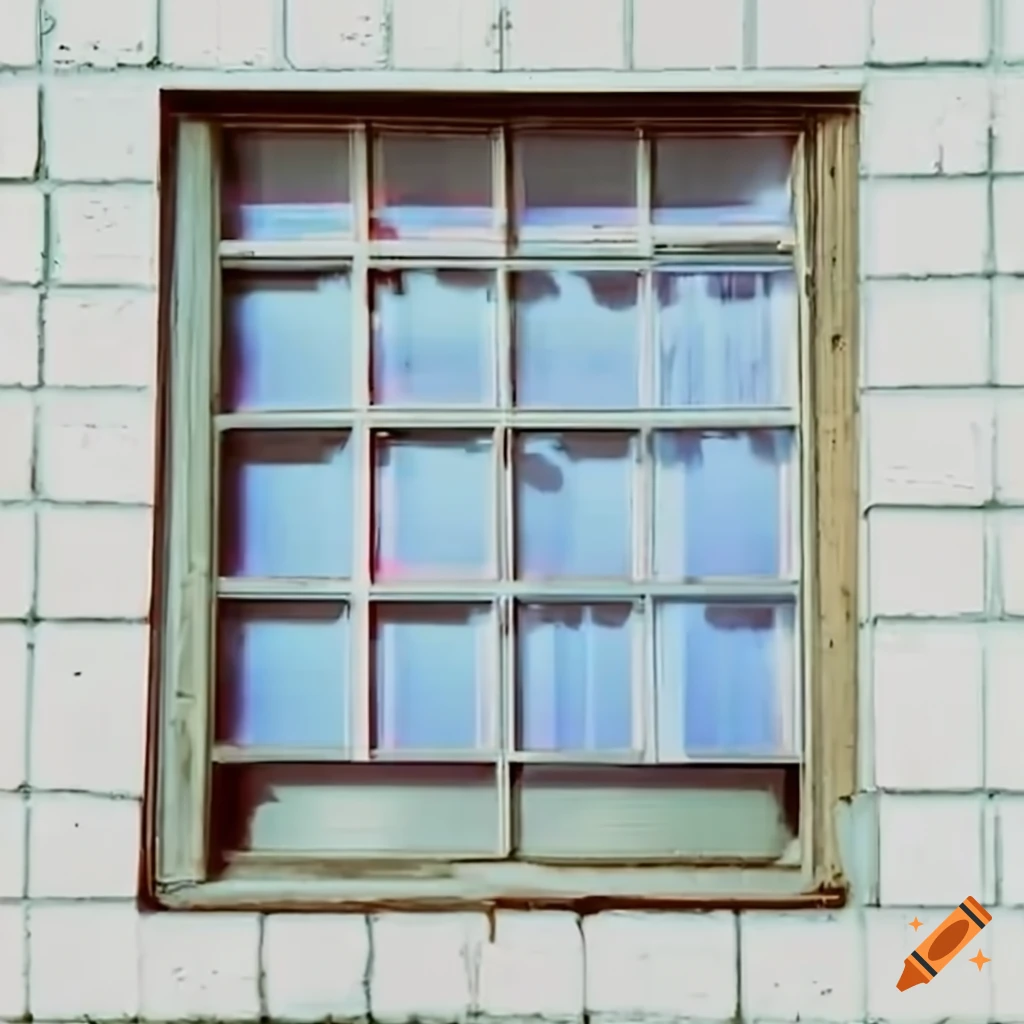 80s vhs footage of a window on a white wall on Craiyon