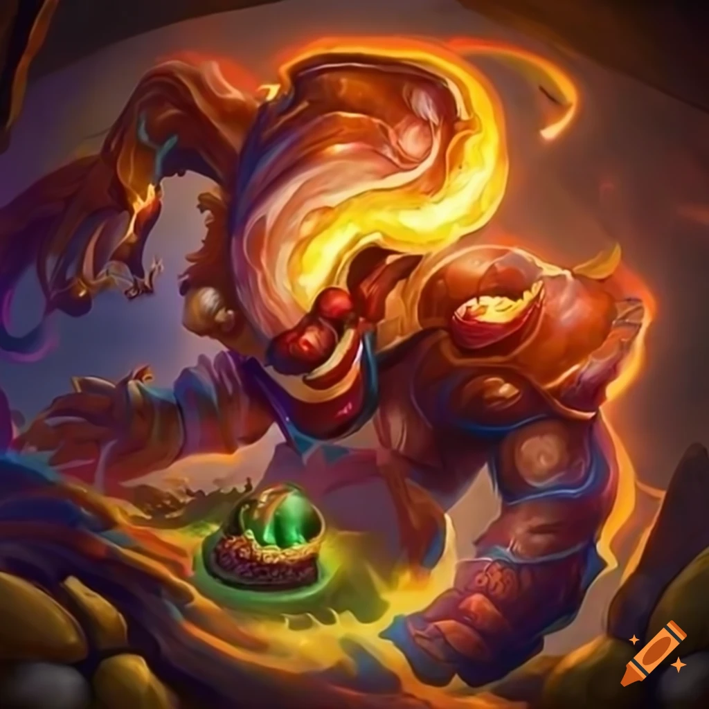 Magical swirling elemental formed from food in a kitchen in Hearthstone ...