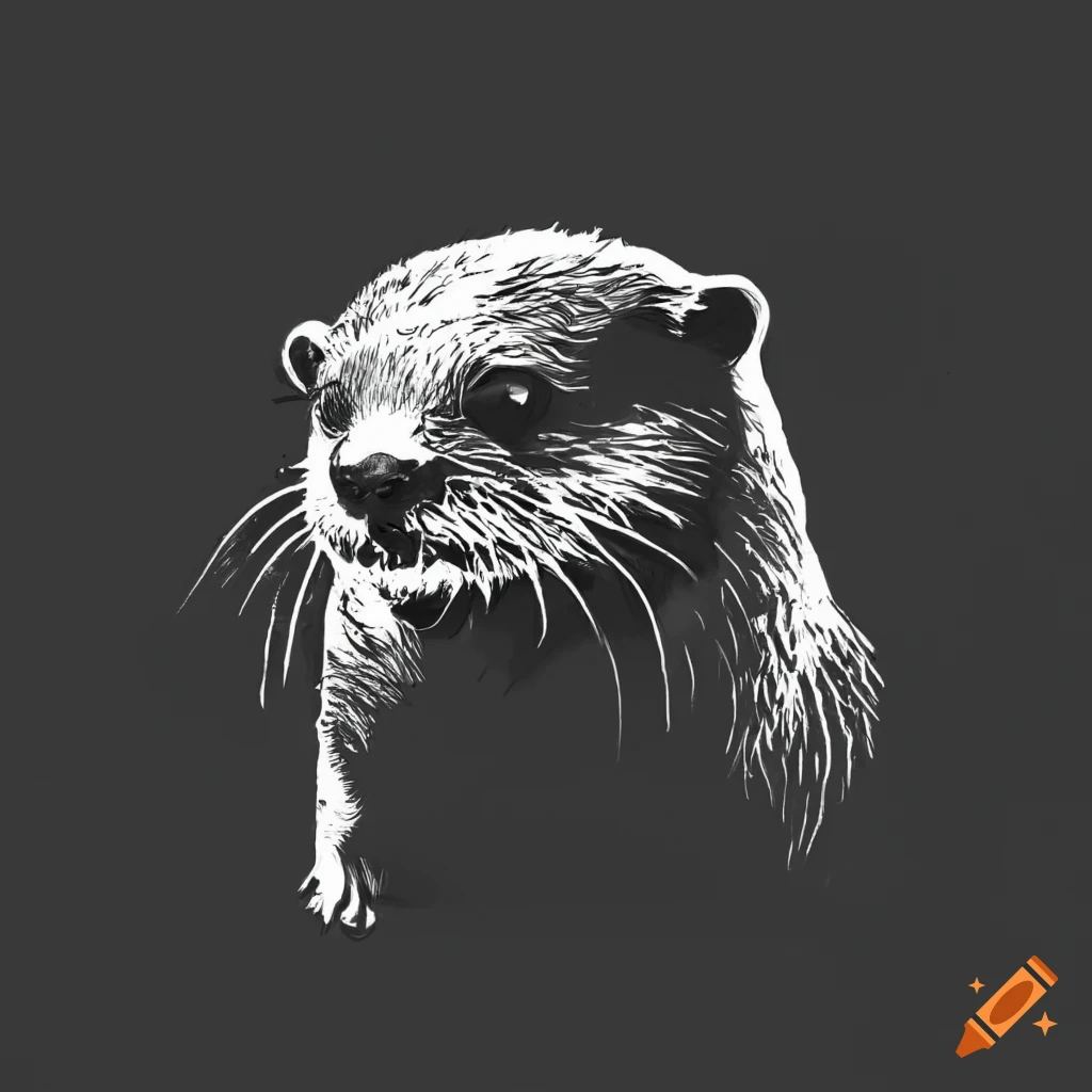 Alpine otter logo drawing on Craiyon