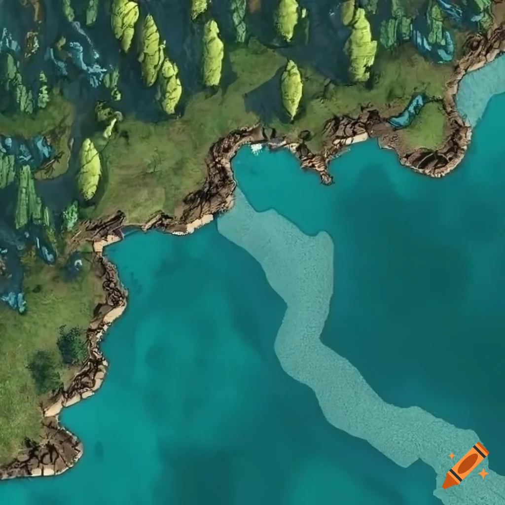 Realistic 2d game level map with mountains in aerial view on Craiyon