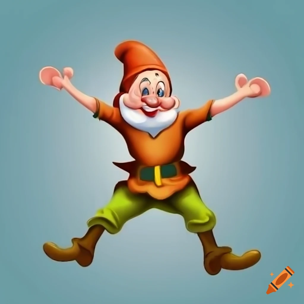 Cartoon image of two cheering dwarfs on Craiyon