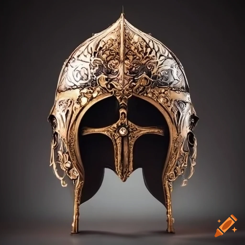 Intricately designed fairy-tale helmet on Craiyon