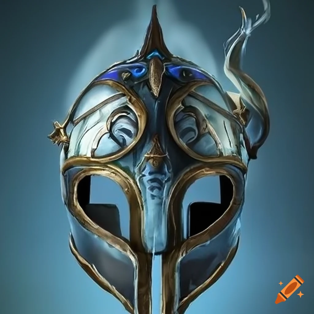 Front view of an elite champion fantasy magic helmet on Craiyon