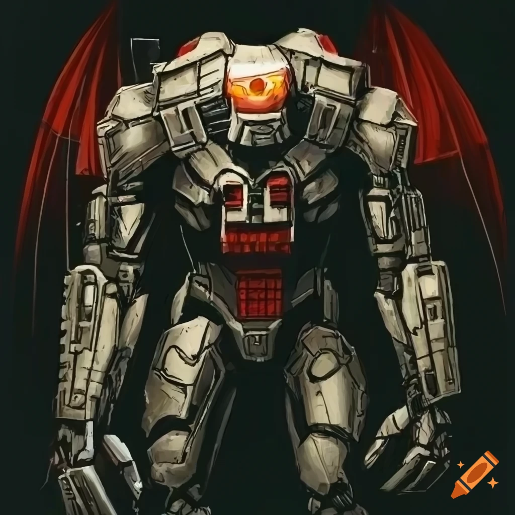 Mech villain from Batman by Escher Gurney Rockwell on Craiyon