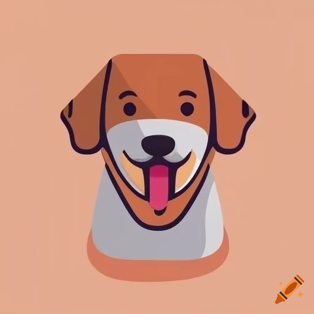 Smiling dog in flat design style on Craiyon