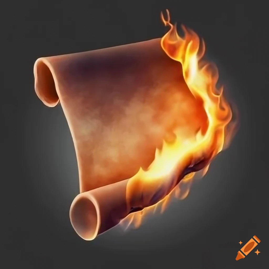 Burning scroll on Craiyon