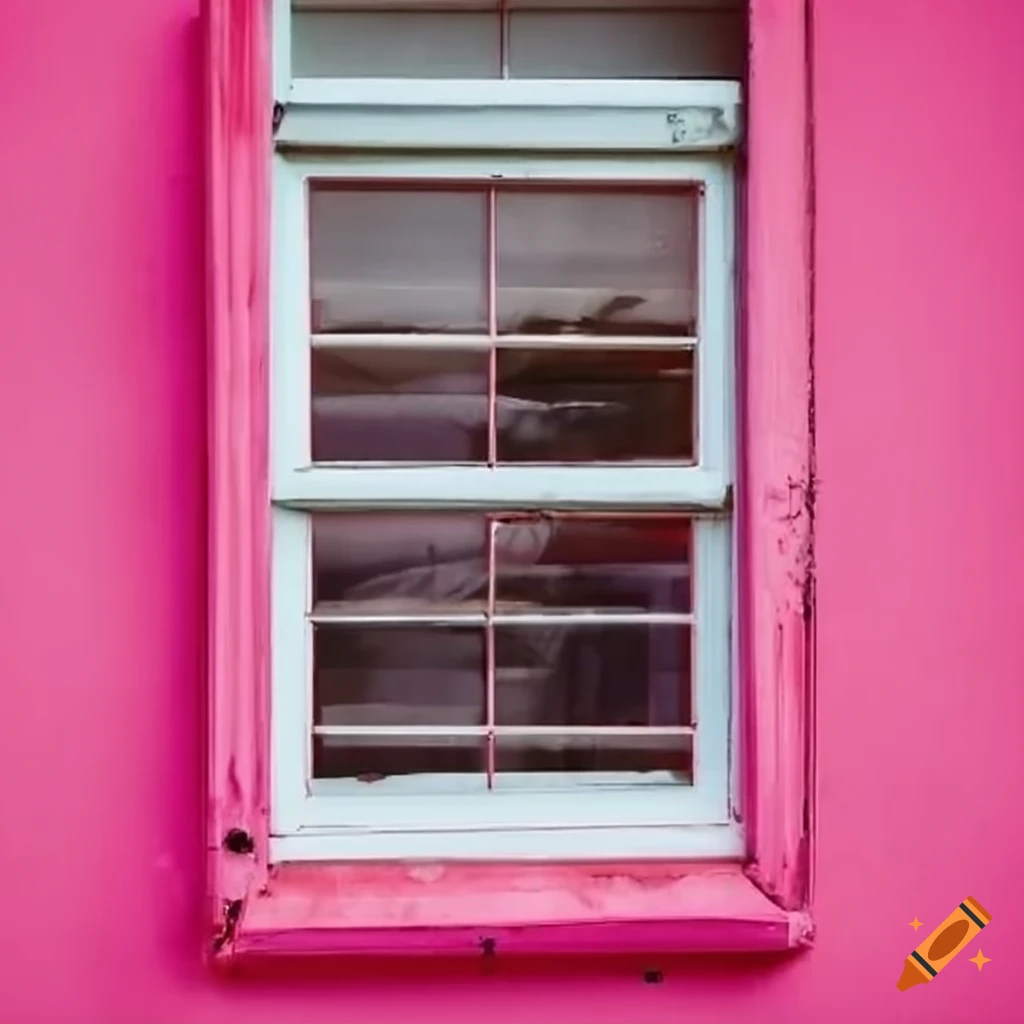 Window on a pink wall on Craiyon