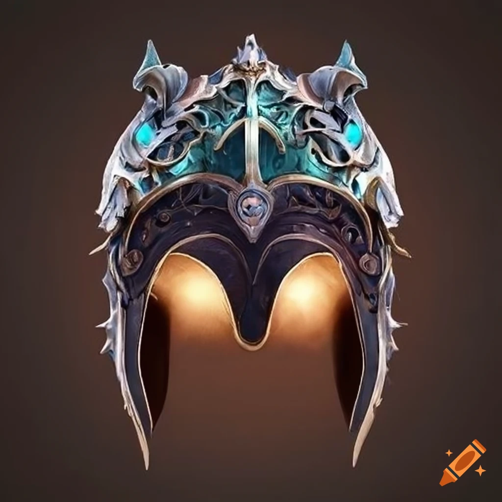 Front view of elite champion fantasy magic helmet on Craiyon