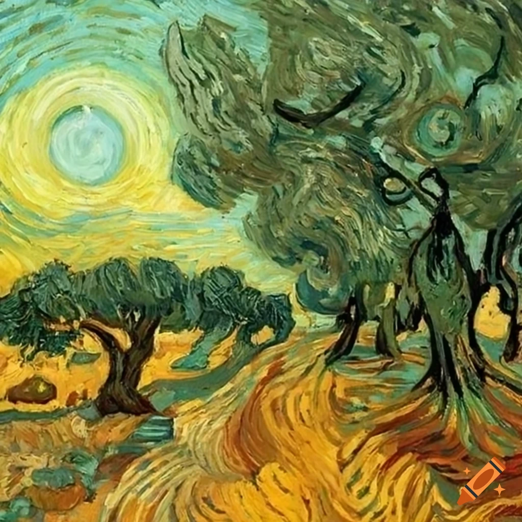 The Olive Trees painting by Vincent van Gogh on Craiyon