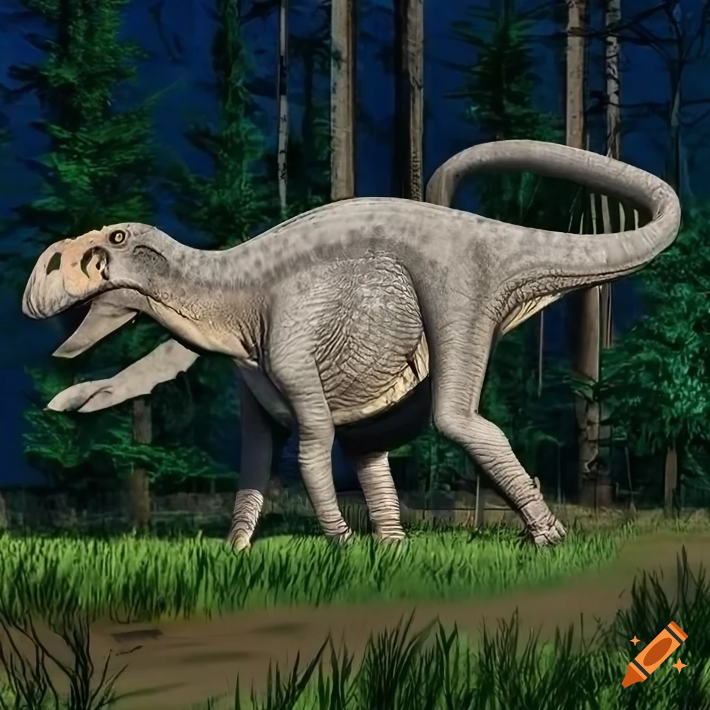 Scientifically accurate Hadrosaurus dinosaur with detailed skin texture ...