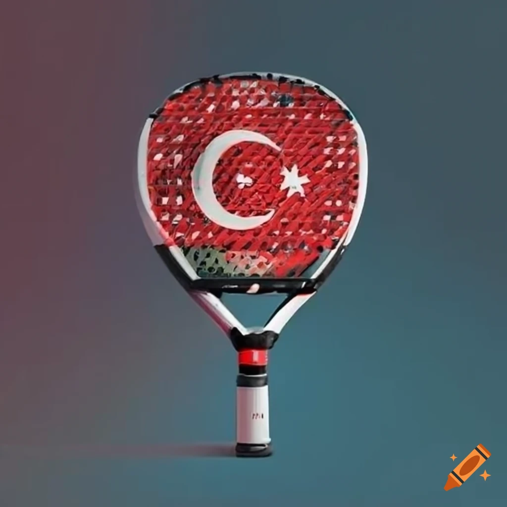 Turkish flag, padel racket, and mountains with kebab on Craiyon