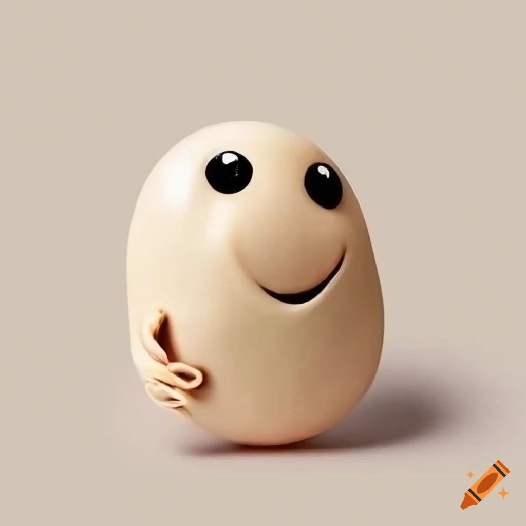 Smiling white bean on Craiyon