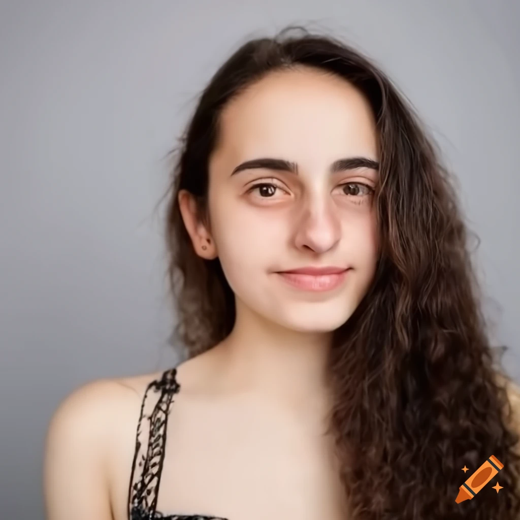 Portrait of a young Jewish woman with a sultry expression on Craiyon