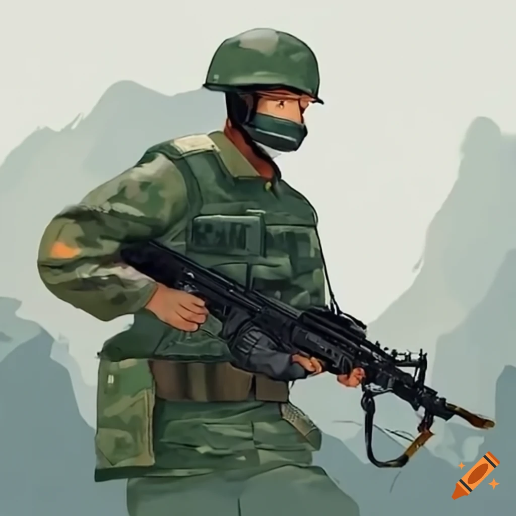 Army officers monitoring enemy movements from a fortress in the ...