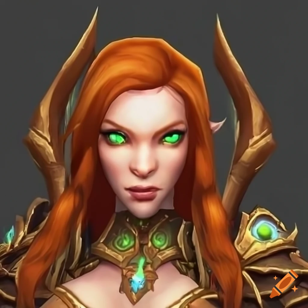 Female character with green eyes and medium ginger hair in World of ...