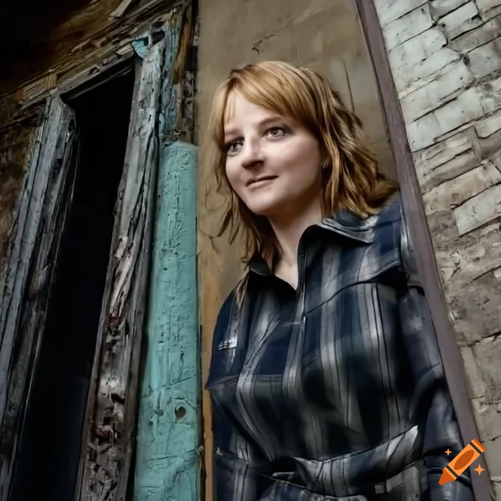 Actress melissa rauch lookalike in country plaid shirt and high-waist ...