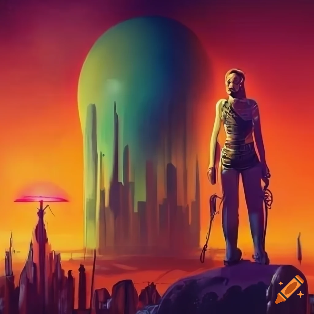 Atompunk sci-fi illustration inspired by the 1950s on Craiyon