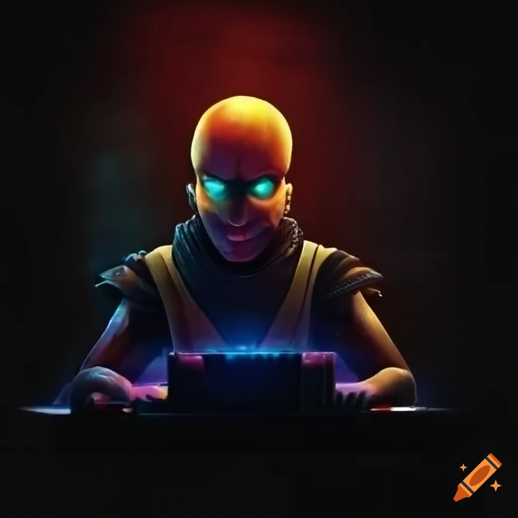 Computer keyboard warrior in a basement on Craiyon