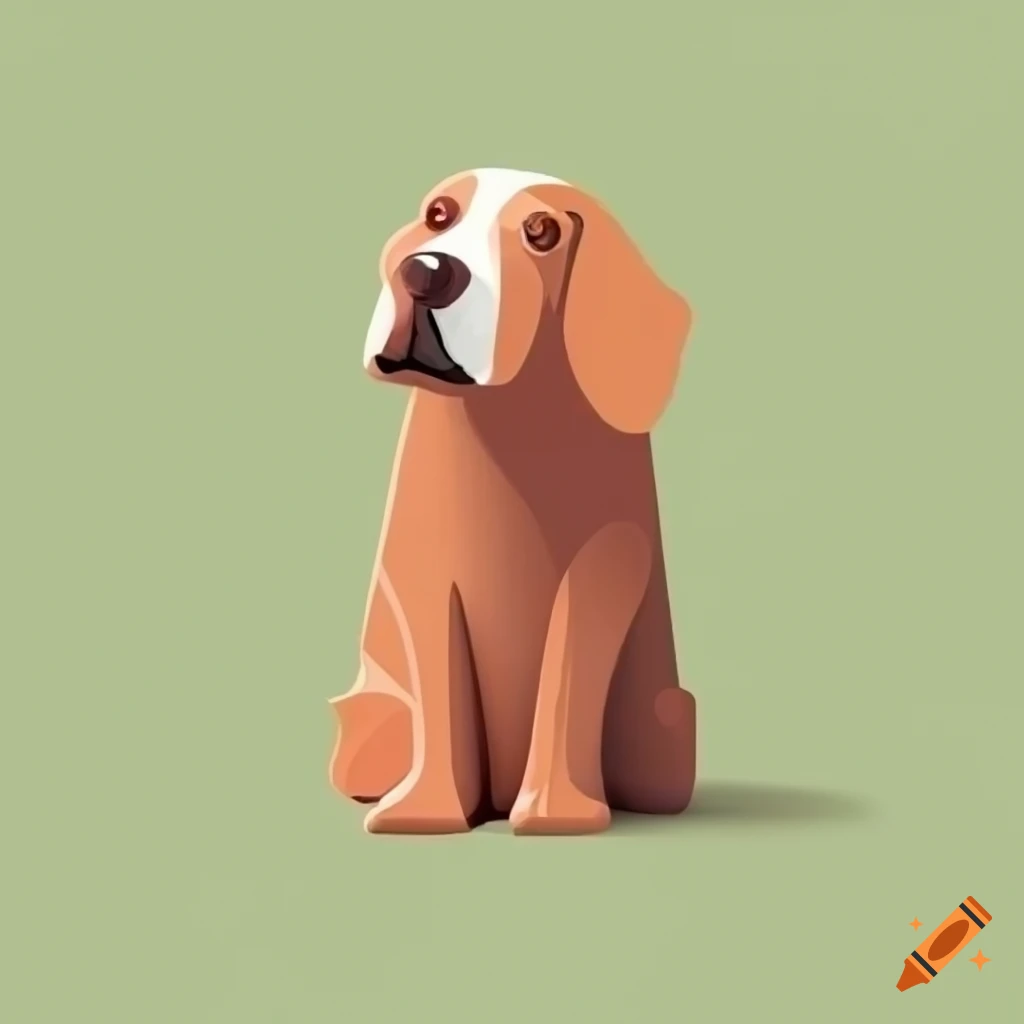 Simple vector shapes of a dog in minimalistic style on Craiyon