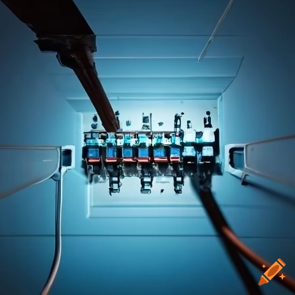 Industrial hall electrical installation on Craiyon